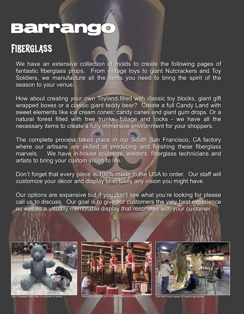 Giant Display Props | Fiberglass Display items | Barrango, MFG