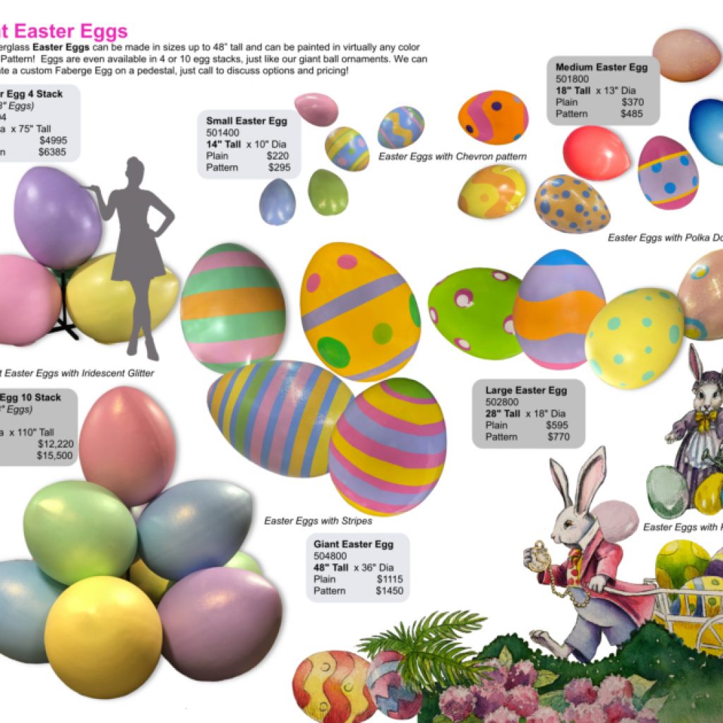 Easter Egg Stacks | Barrango, MFG | Fiberglass Giant Easter Eggs