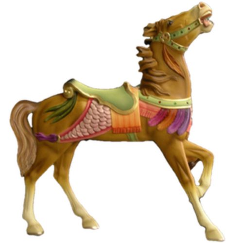 brown-feathered-carousel-horse | Barrango, MFG